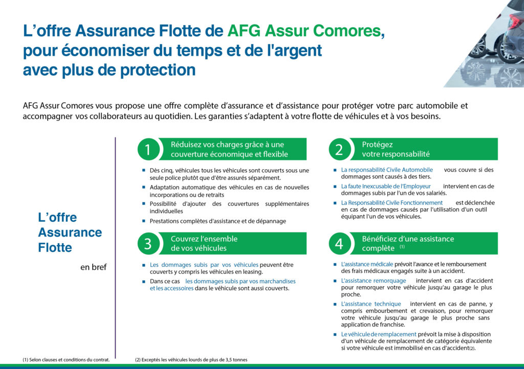 Assurance Flotte Auto et Moto | AFG Assurances Comores